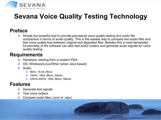 Automated Voice And Audio Quality Test Measurement | PPT