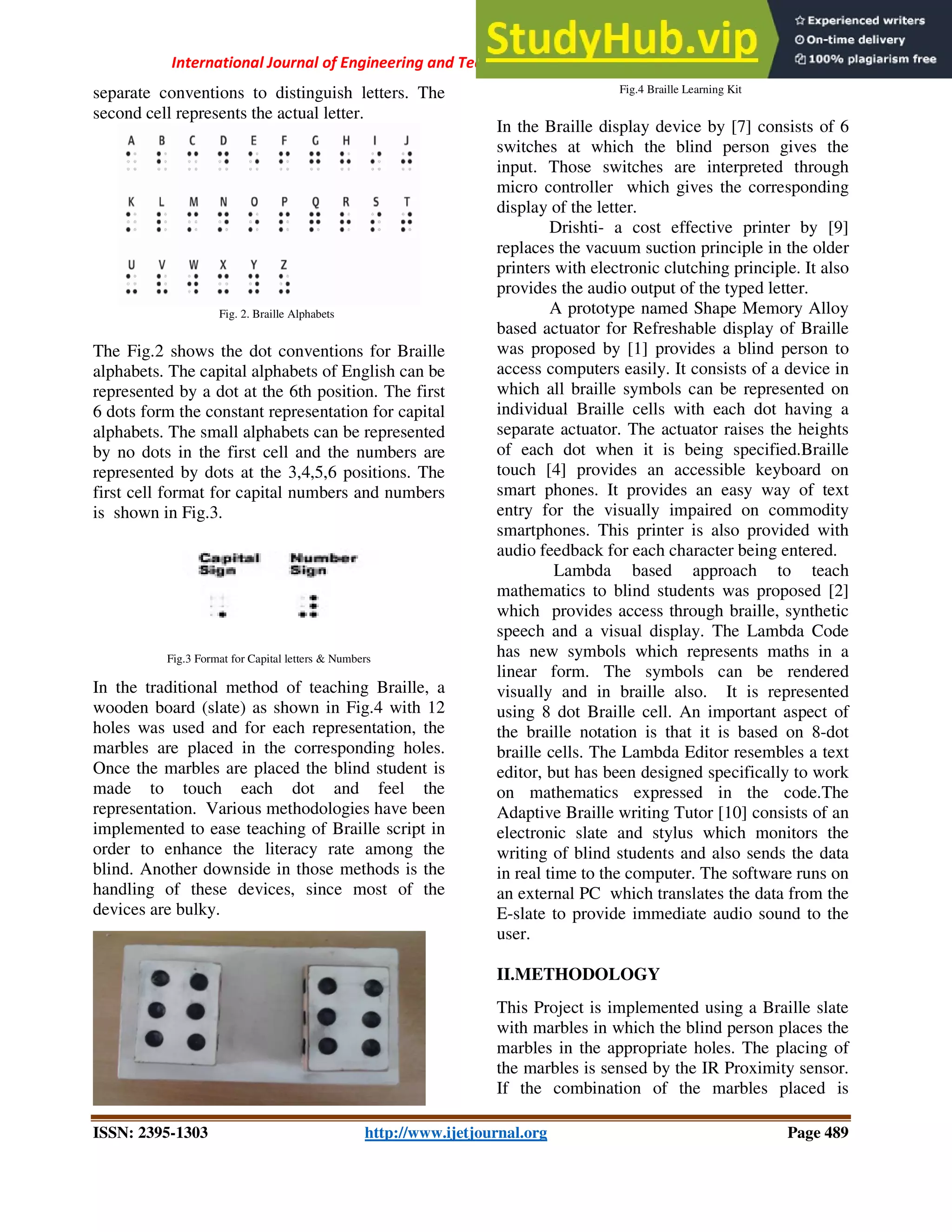 Automated Voice Based Braille Script Teaching Aid Using | PDF