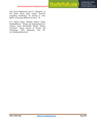 Automated Voice Based Braille Script Teaching Aid Using | PDF