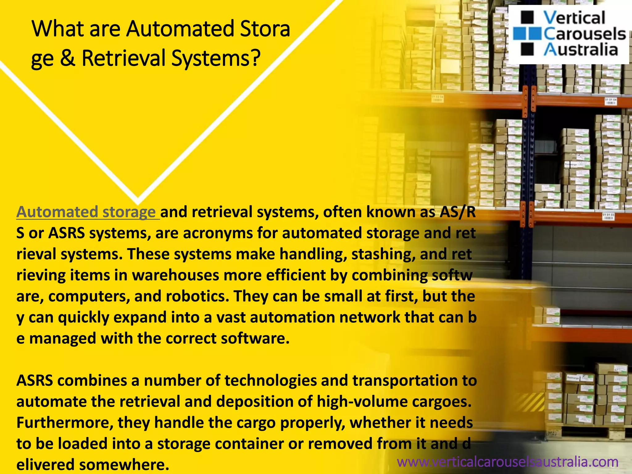 Automated warehouse storage systems guide to asrs | PDF