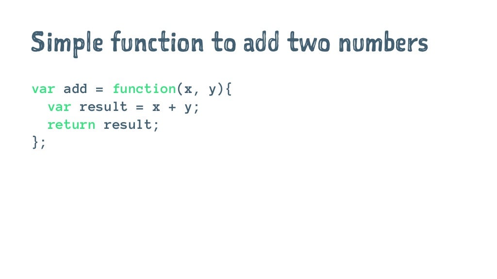 Simple function to add two