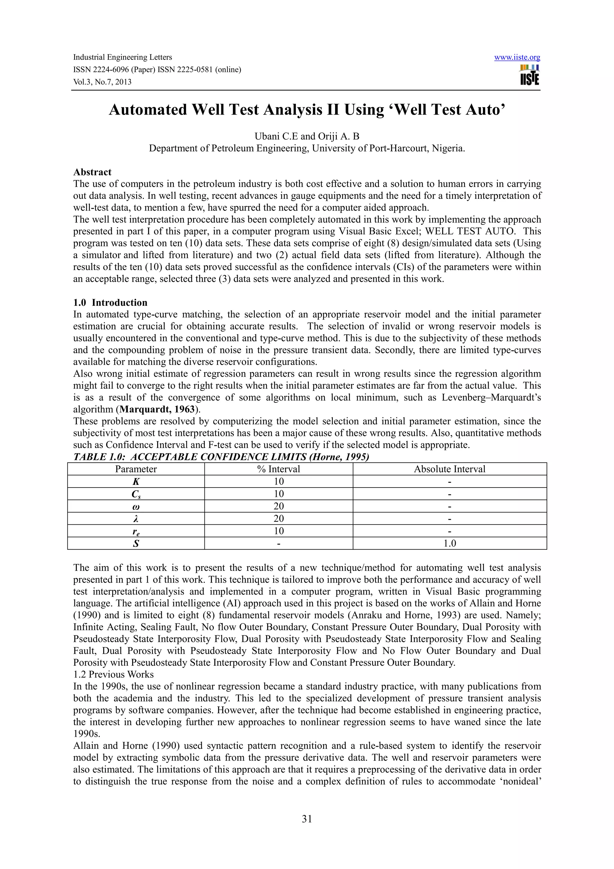 Automated well test analysis ii using ‘well test auto’ | PDF