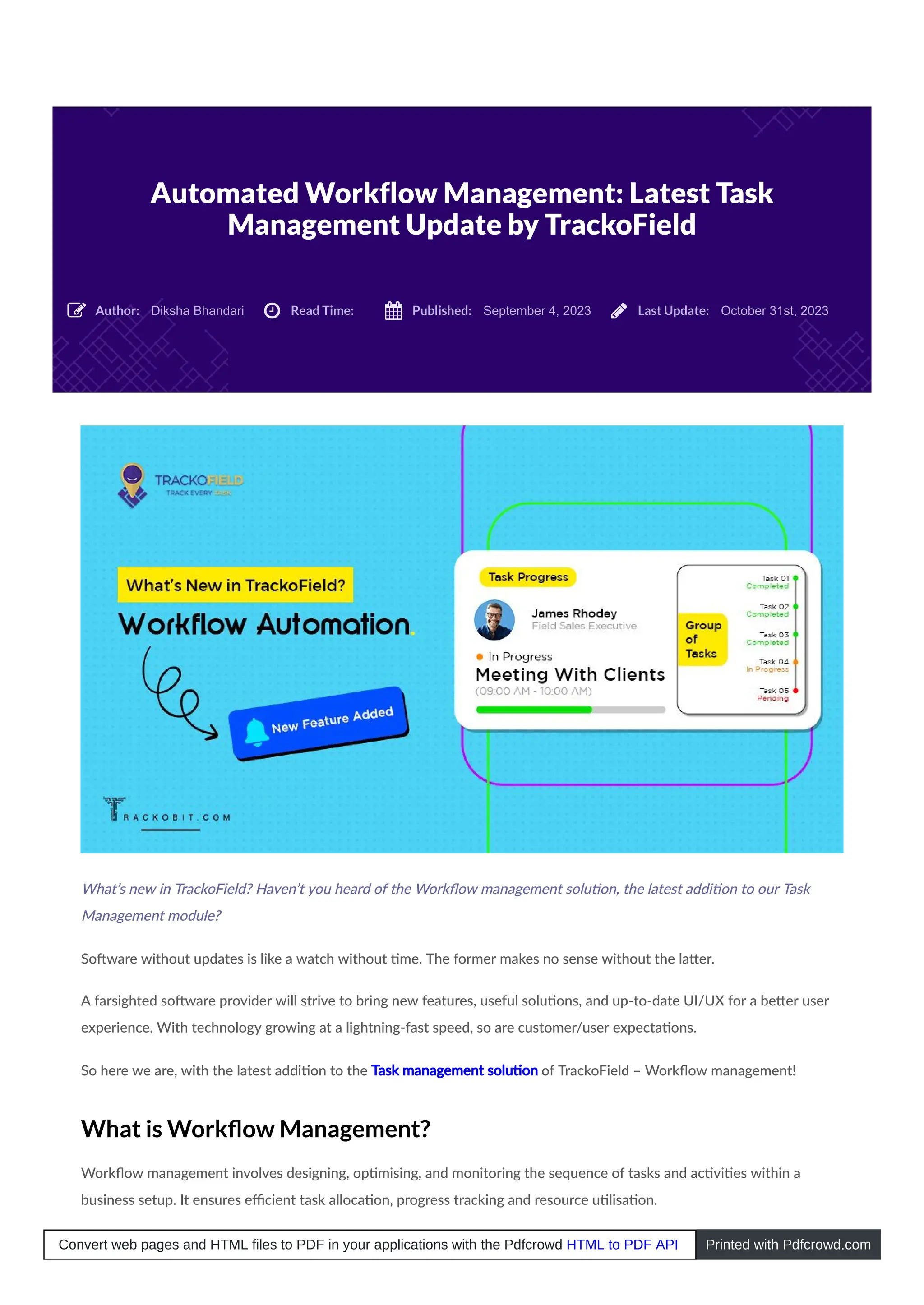 Automated Workflow Management Latest Task Management Update by ...
