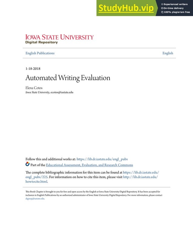 Automated Writing Evaluation | PDF