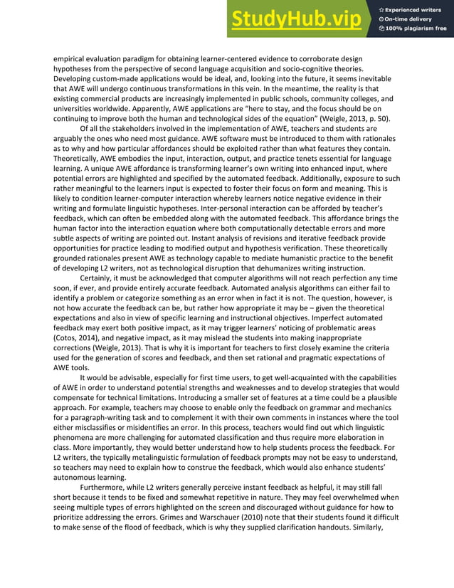 Automated Writing Evaluation | PDF