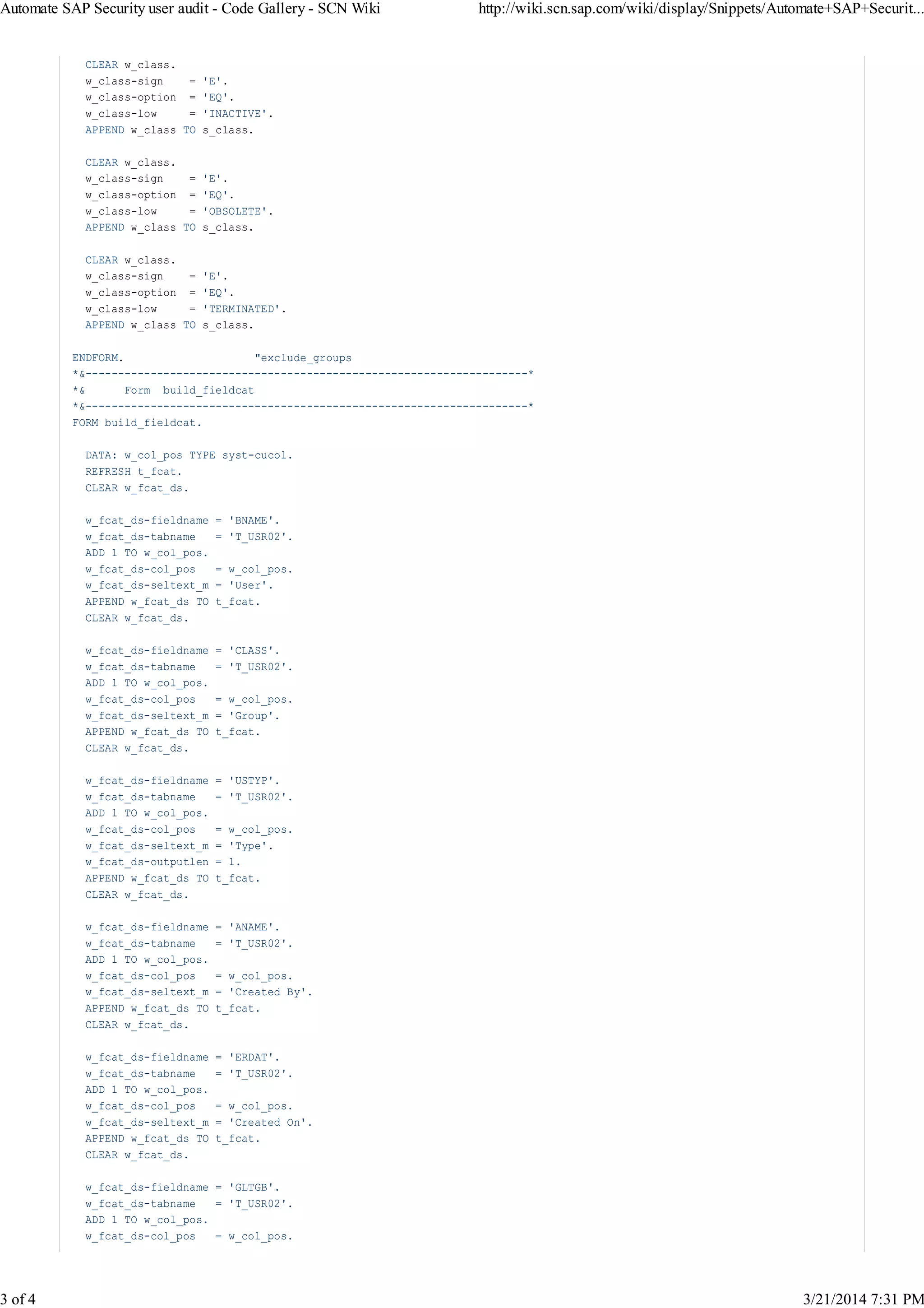 Automate sap security user audit | PDF