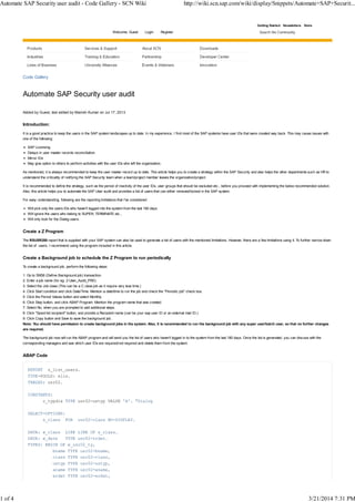 Automate sap security user audit | PDF | Operating Systems | Computer Software and Applications