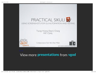 用SIKULI来自动化你的工作 | PDF