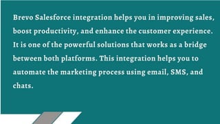 Automate Your Workflows with Salesforce Brevo Integration - eShopSync | PPT