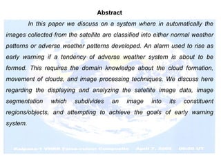 Automatic Classification Satellite images for weather Monitoring | PPT