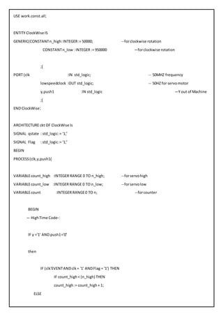 Automatic Garage System using VHDL | DOCX