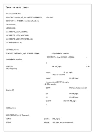 Automatic Garage System using VHDL | DOCX