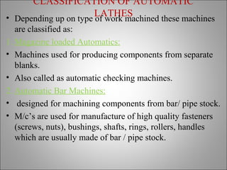 Automatic lathes | PPT