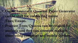 Automatic Question Paper Generator | PPT