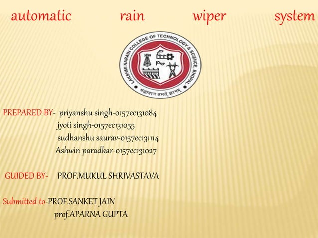 Automatic rain-operated-wiper-160218033210 | PPT