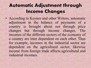 Automatic adjustment in Balance of Payments | PPTX