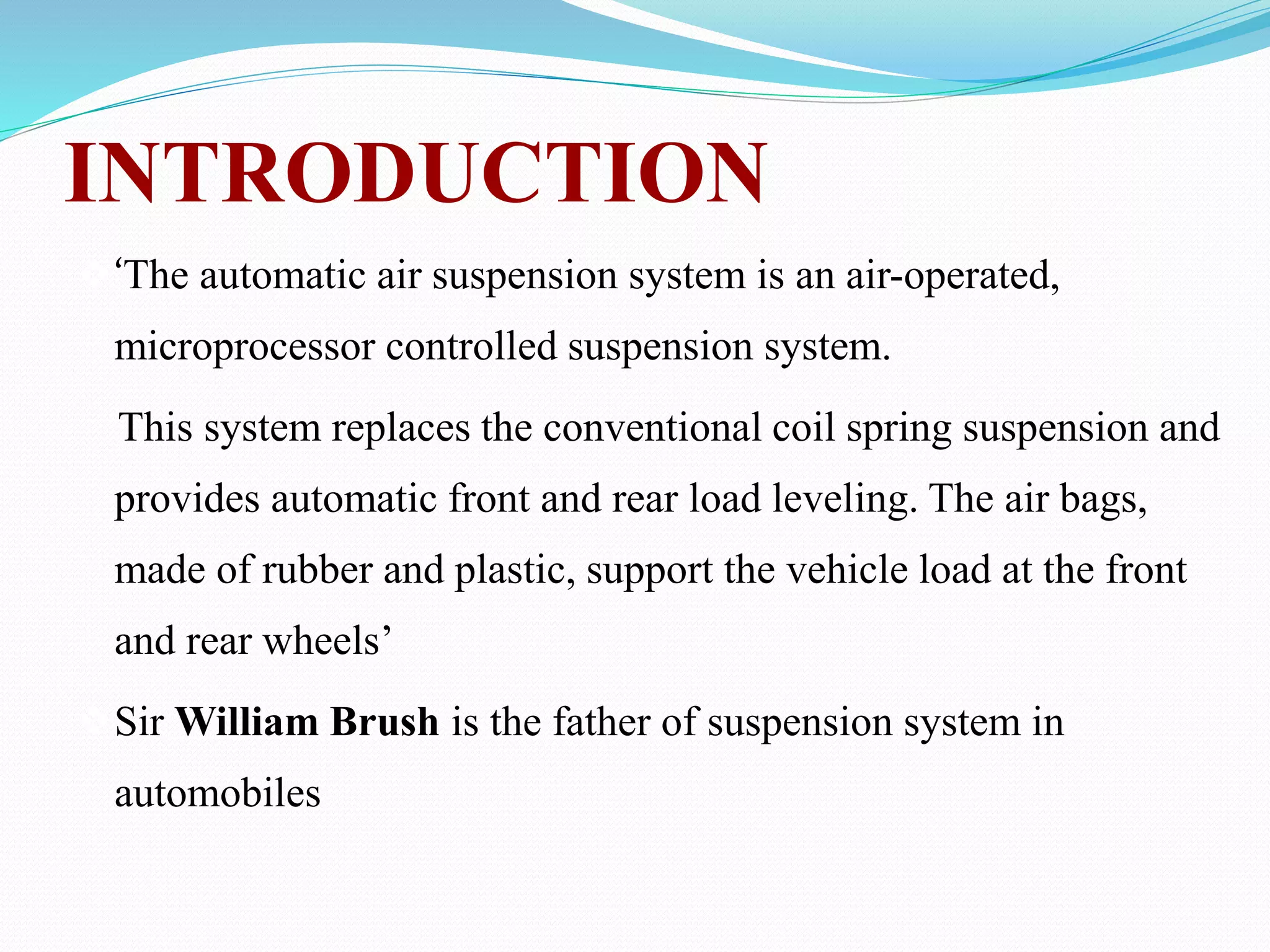 Automatic air suspension system | PPTX