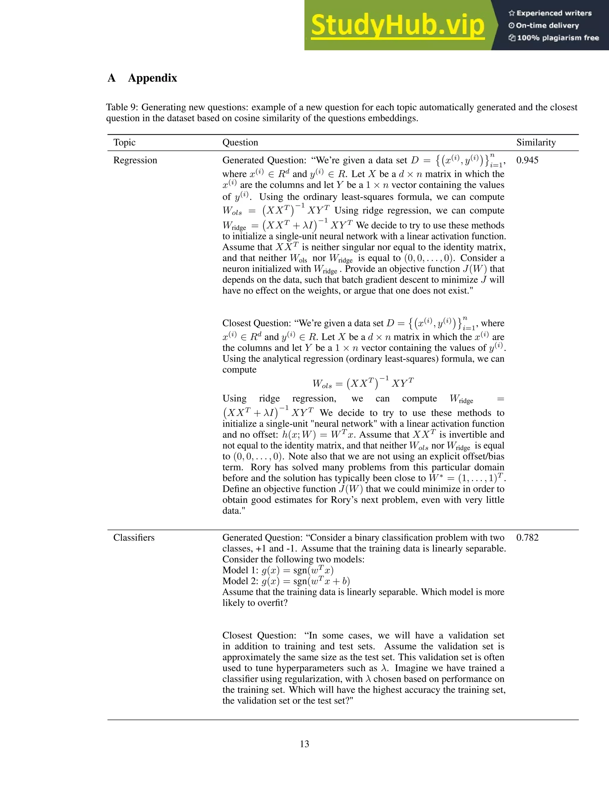 Automatically Answering And Generating Machine Learning Final Exams | PDF
