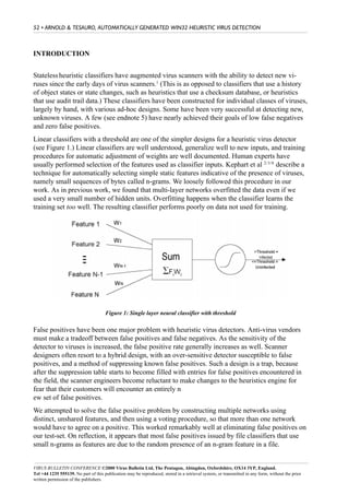 Automatically generated win32 heuristic virus detection | PDF