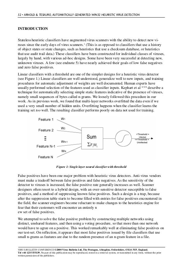 Automatically generated win32 heuristic virus detection