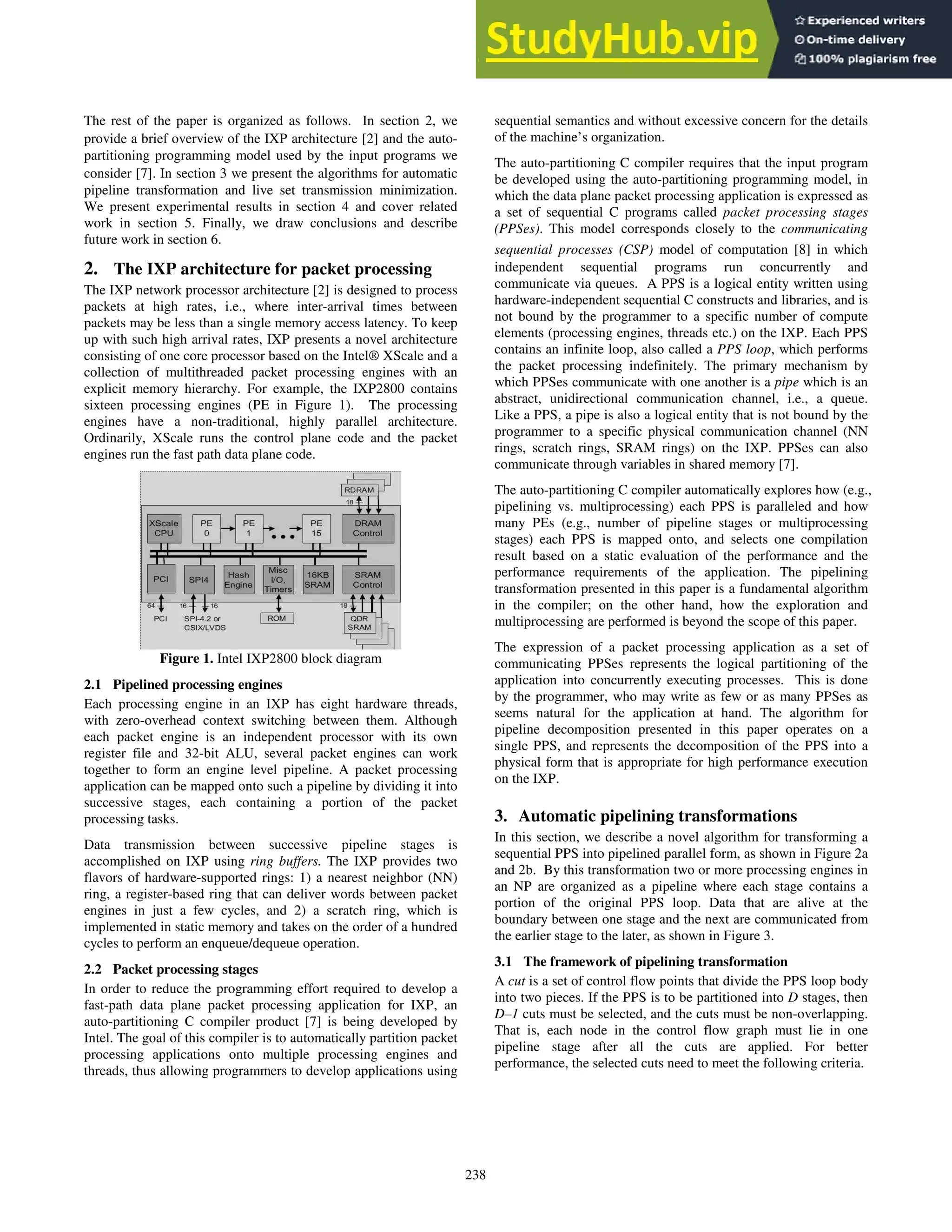 Automatically Partitioning Packet Processing Applications For Pipelined Architecturespdf