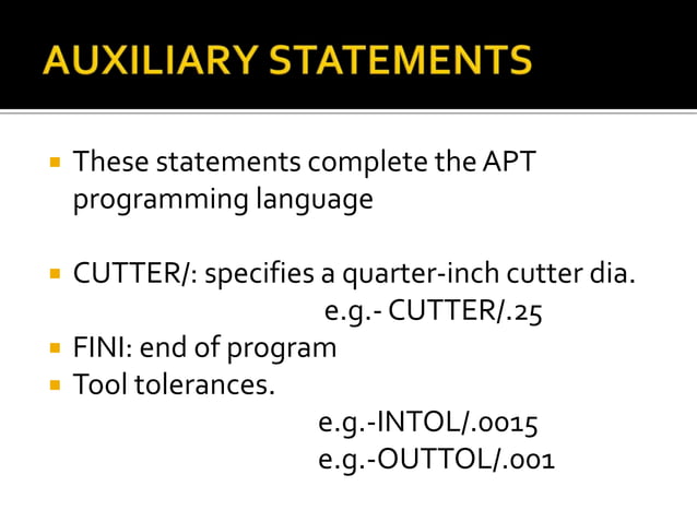 Automatically Programmed Tool Atp Ppt