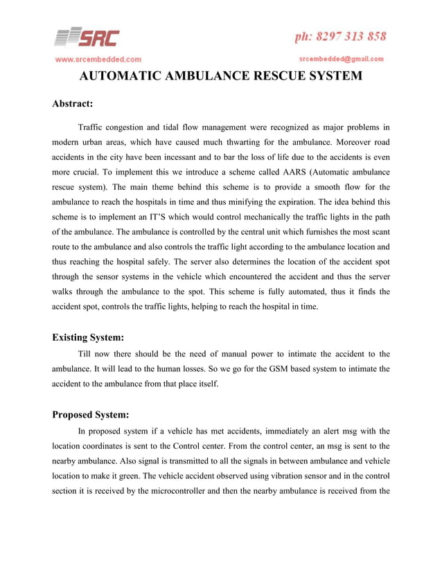 Automatic ambulance rescue system | PDF