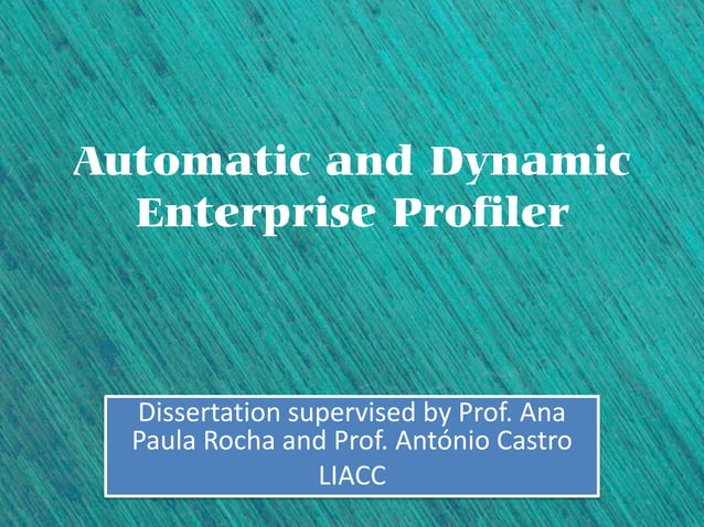Automatic and dynamic profiling of enterprises | PPT