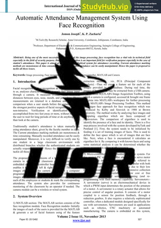 Automatic Attendance Management System Using Face Recognition | PDF