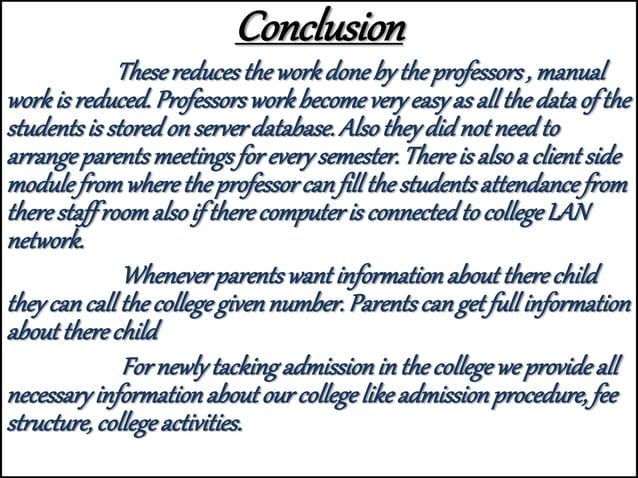 Automatic attendance system | PPSX | Computing | Technology & Computing