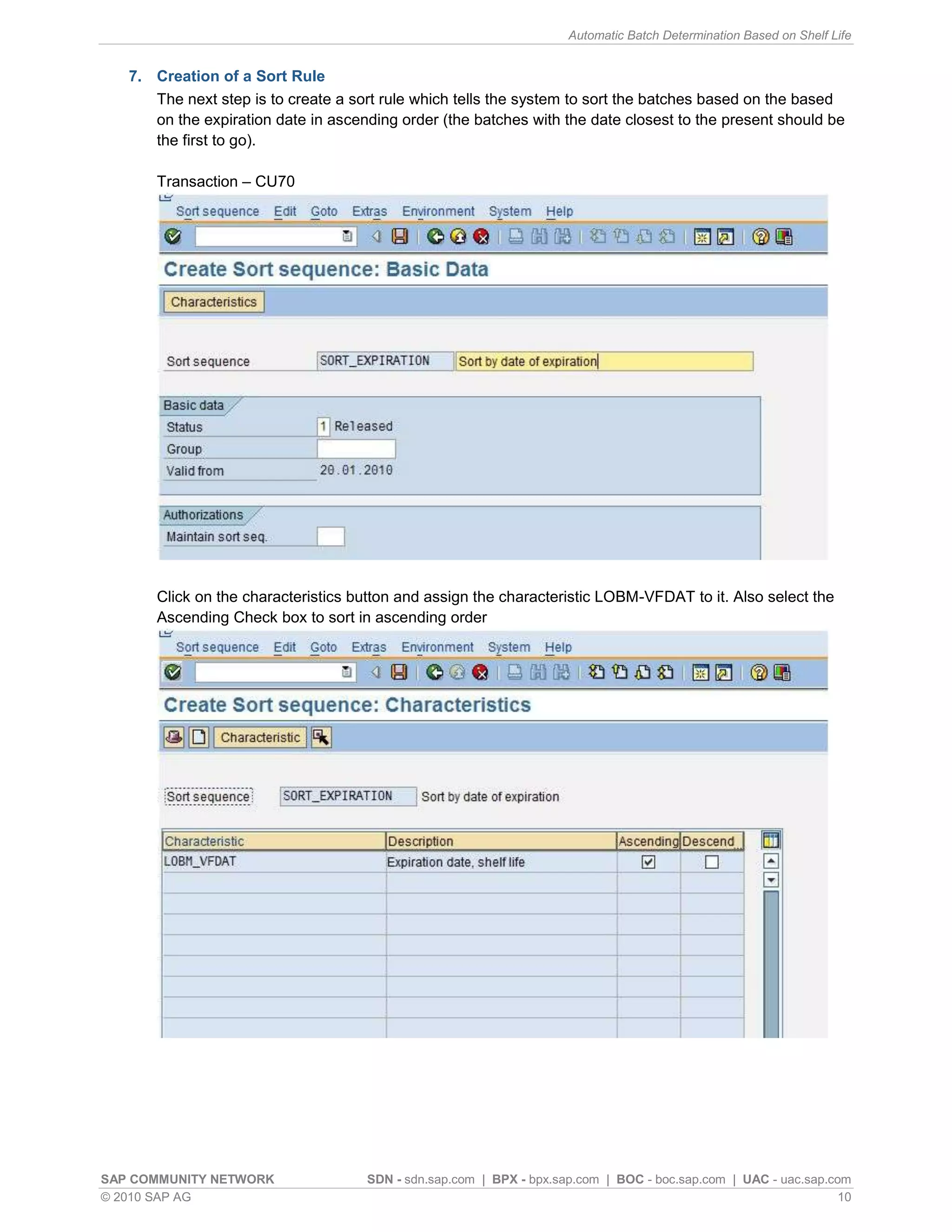 SAP Automatic batch determination | PDF
