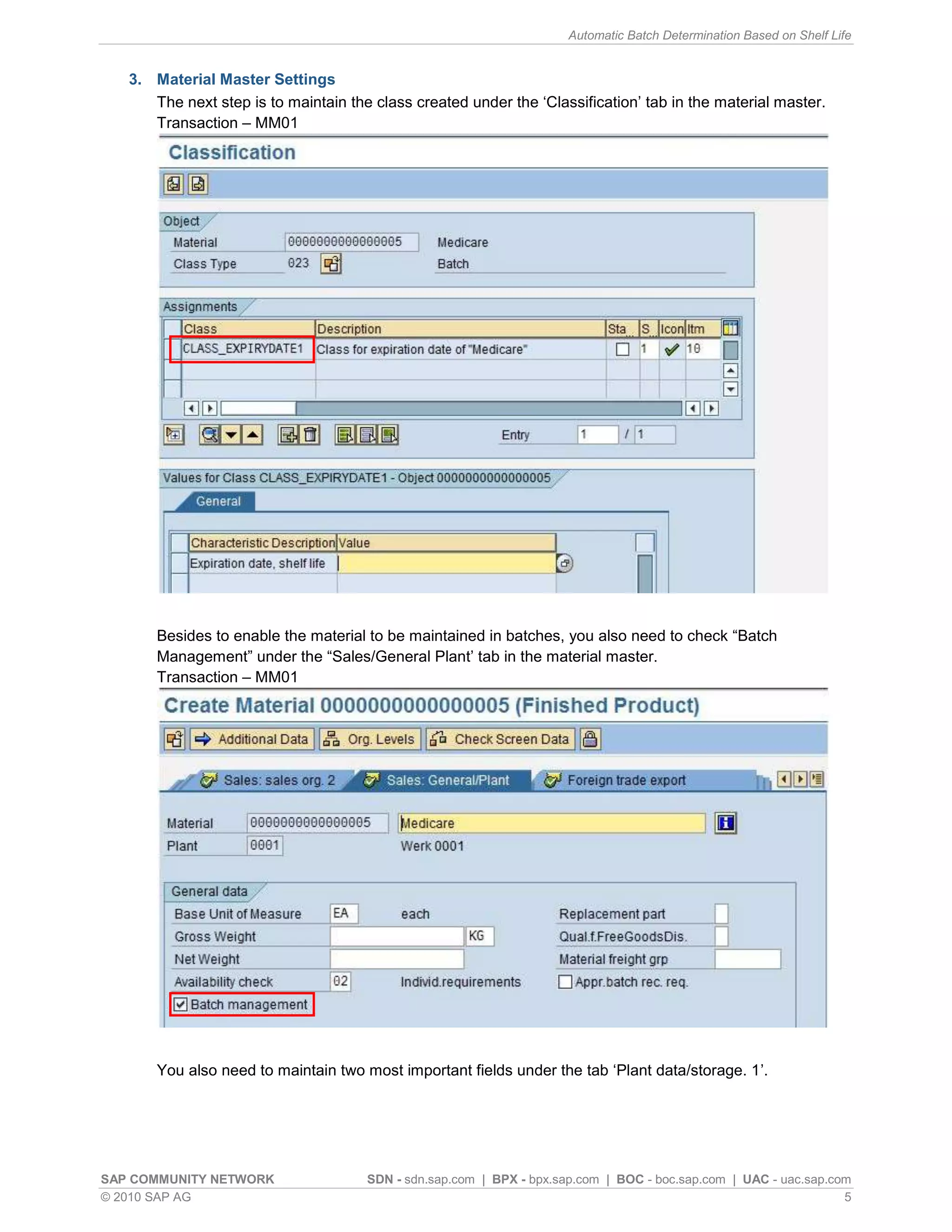 SAP Automatic batch determination | PDF