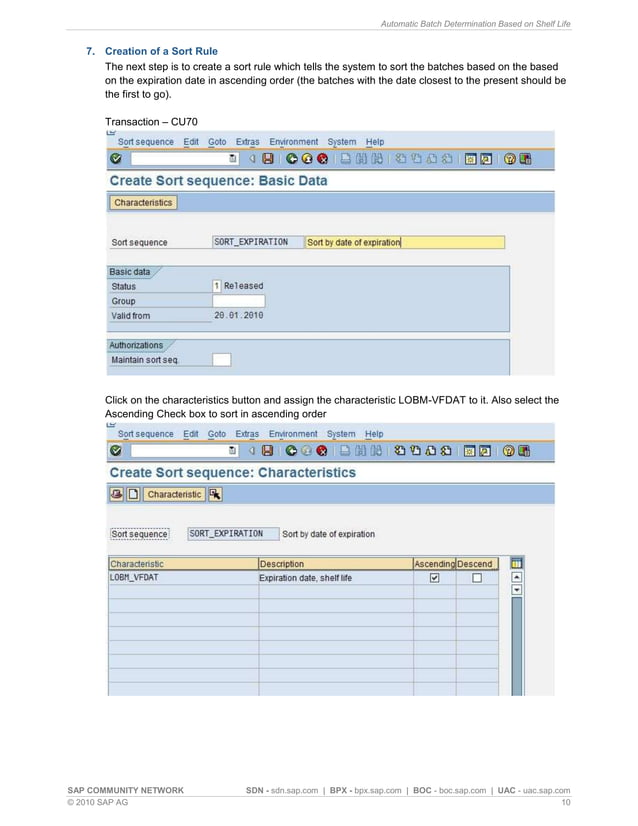 SAP Automatic batch determination | PDF