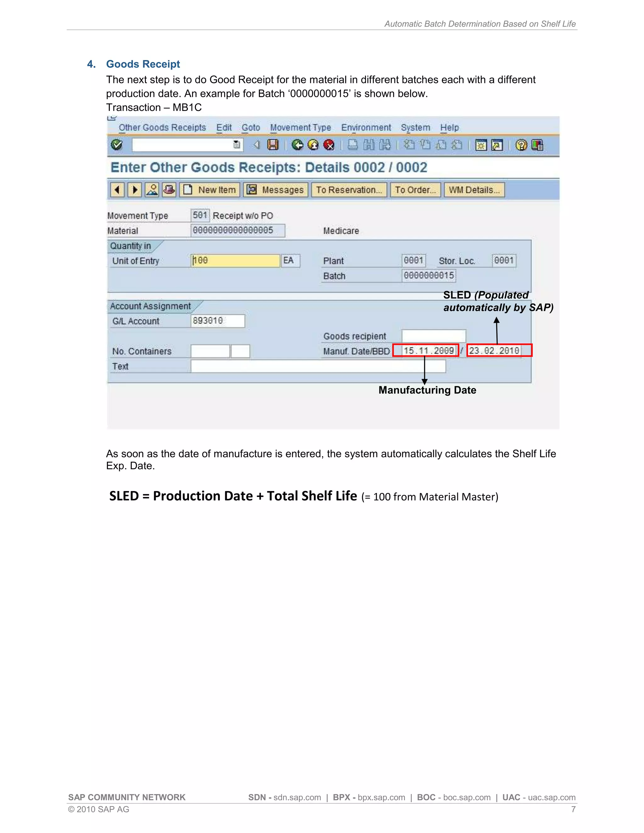 Automatic batch determination based on shelf life | PDF Automatic batch determination based on shelf life | PDF