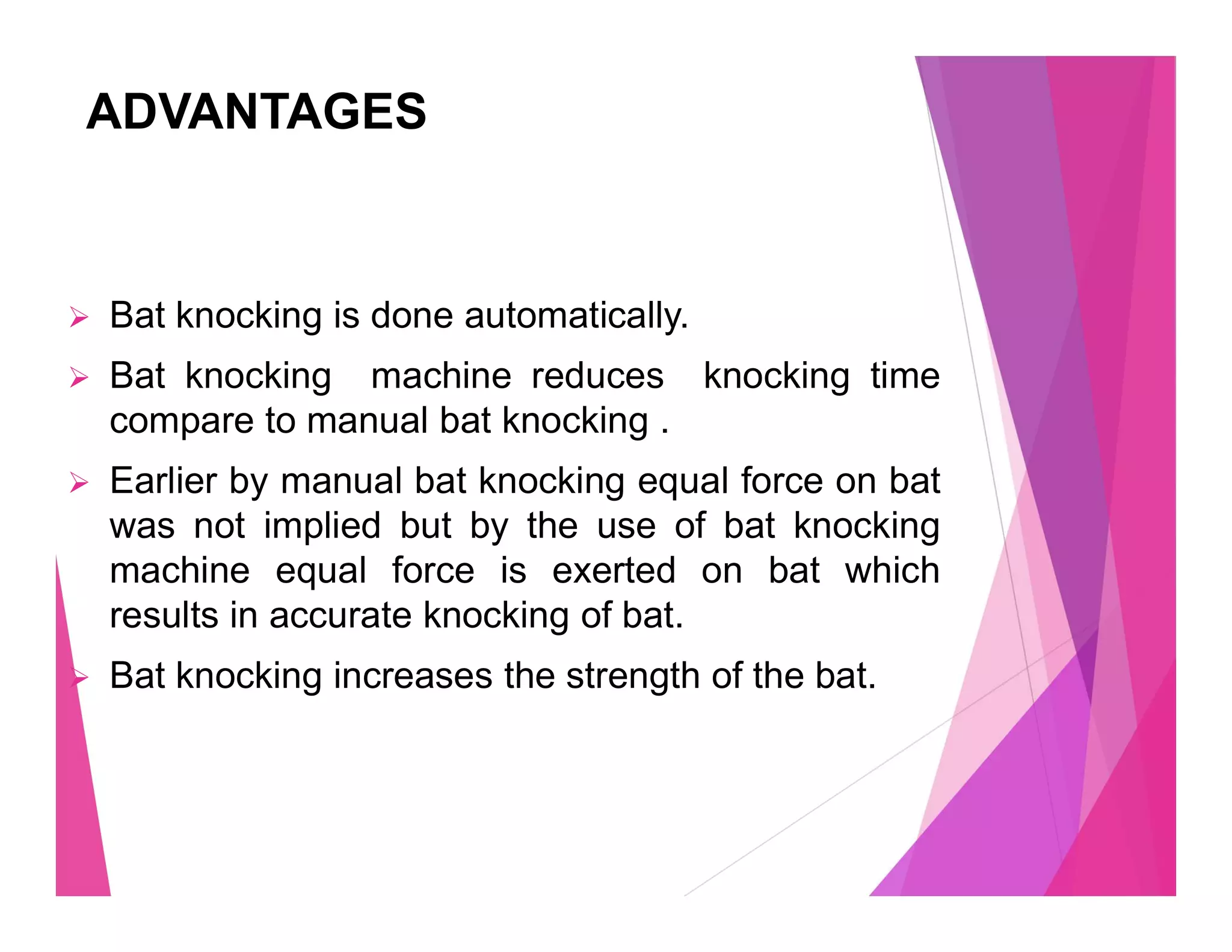 Automatic bat knocking machine ppt | PDF