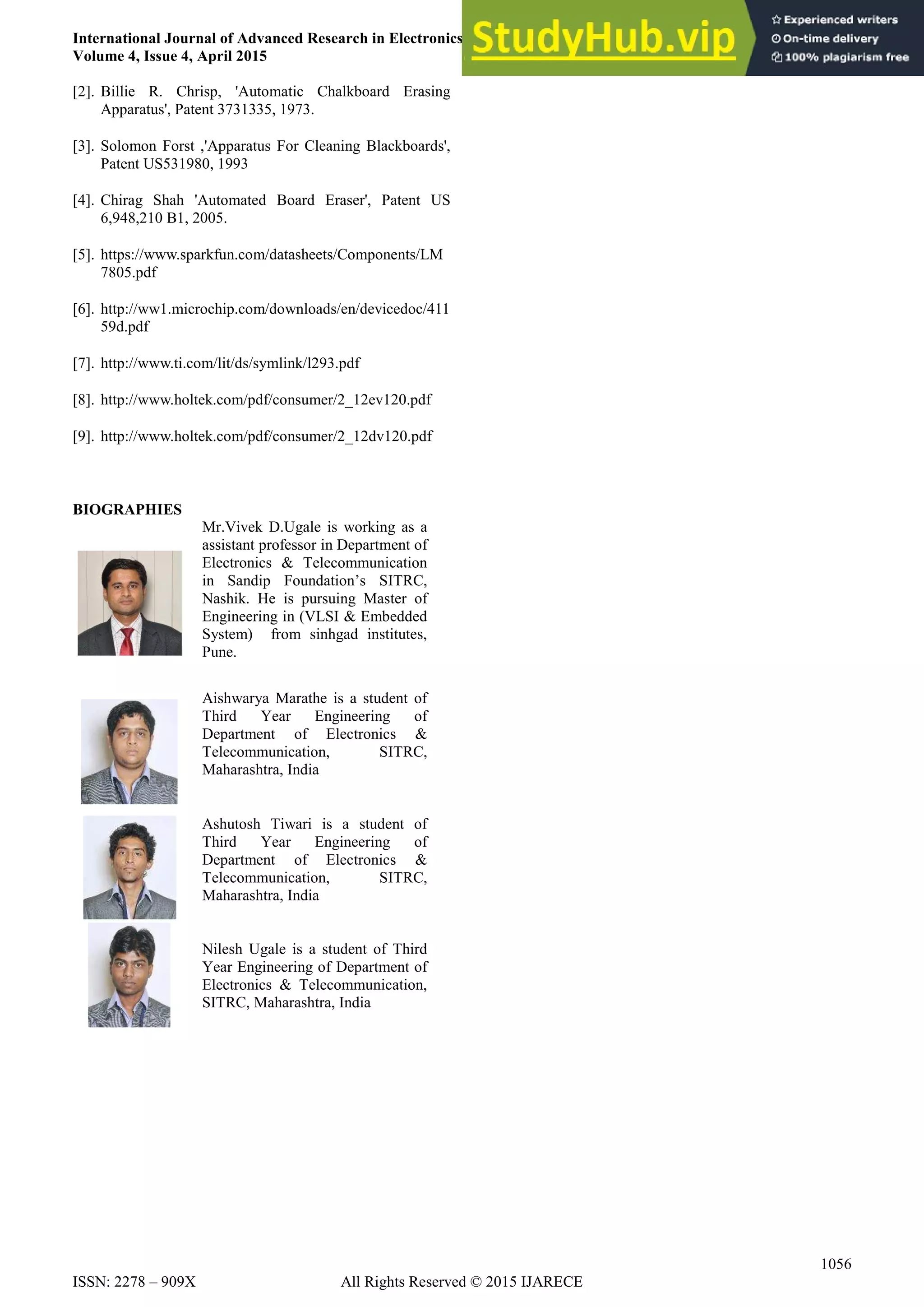 AUTOMATIC BLACKBOARD ERASER | PDF