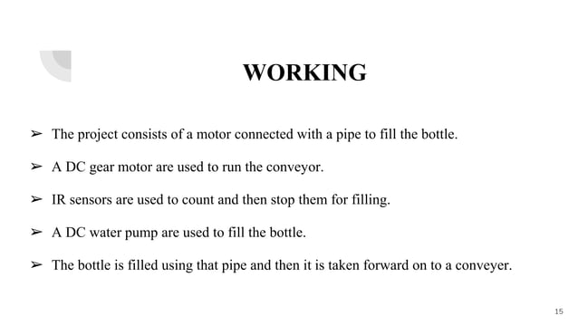 Automatic bottle filling system using microcontroller | PPTX | Computing | Technology & Computing