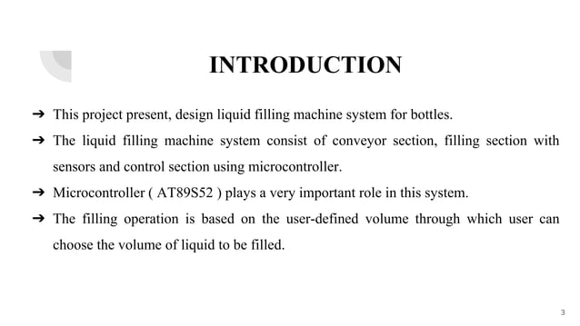 Automatic bottle filling system using microcontroller | PPTX | Computing | Technology & Computing