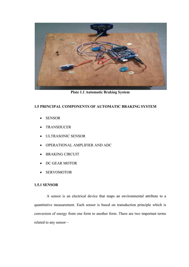 Automatic braking system whole project documentation.docx pdf | PDF