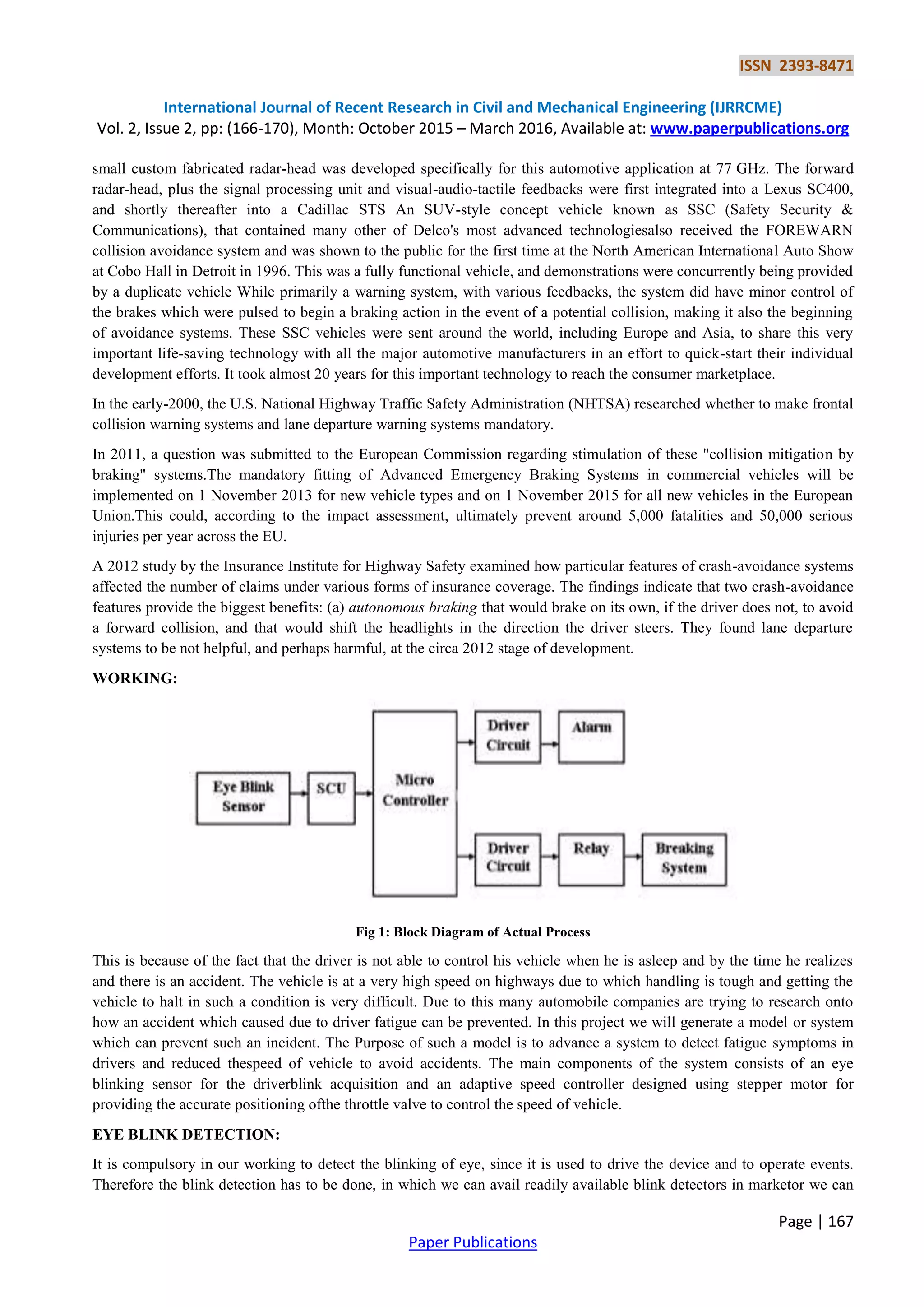 Automatic Breaking System Using Eye Blinking Sensor | PDF