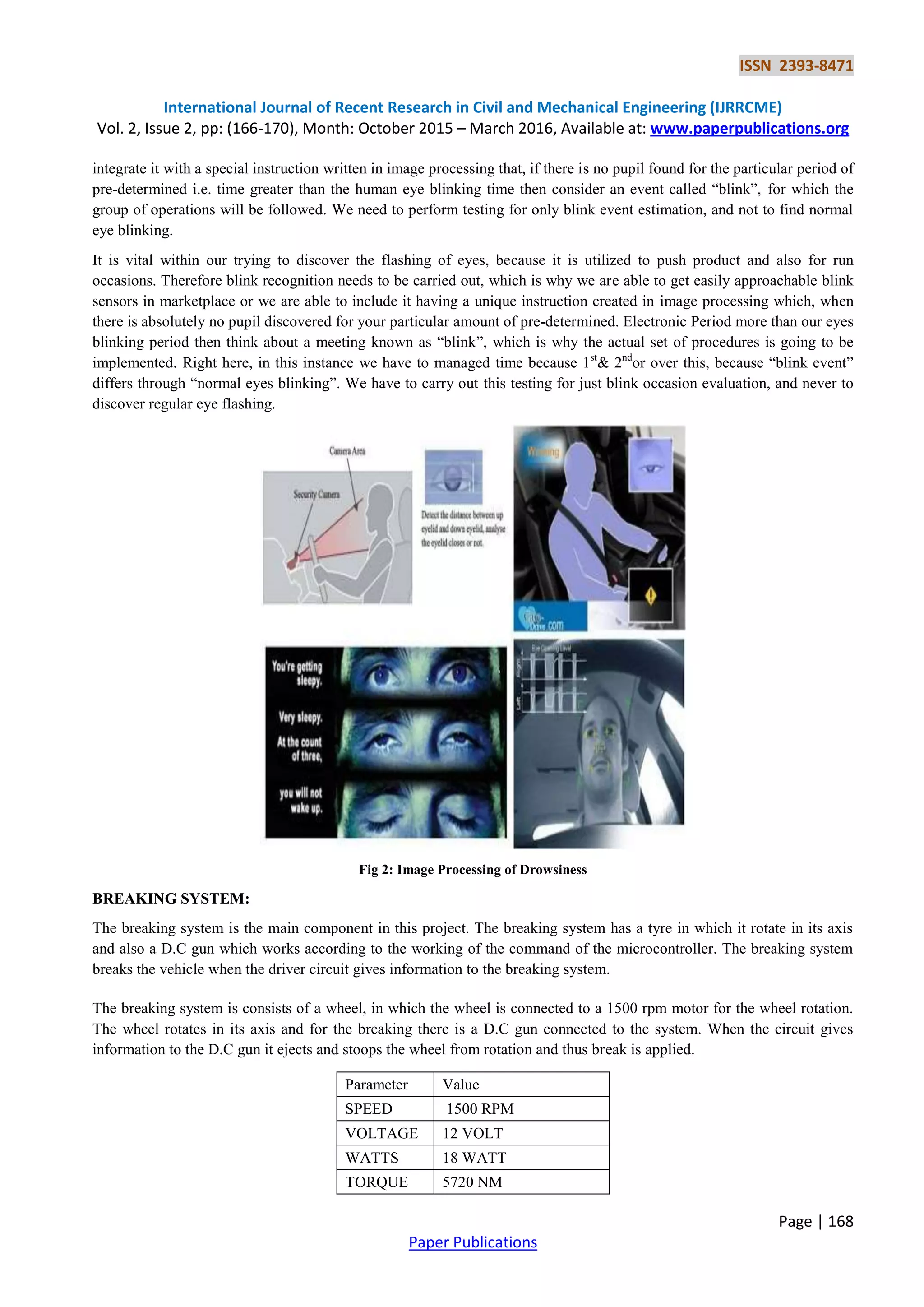 Automatic Breaking System Using Eye Blinking Sensor | PDF