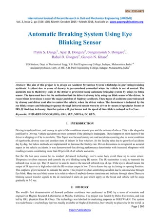 Automatic Breaking System Using Eye Blinking Sensor | PDF