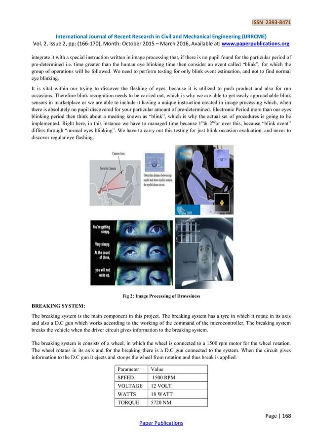 Automatic Breaking System Using Eye Blinking Sensor | PDF