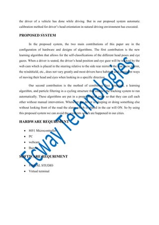 Automatic calibration method for driver’s head orientation and eye ...