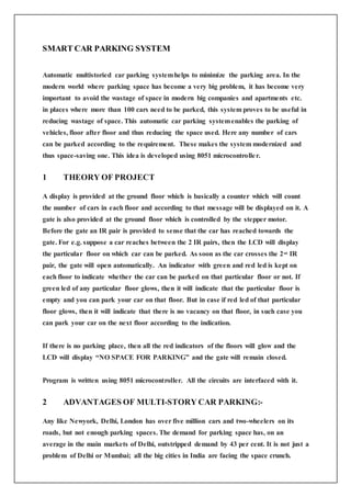 Automatic car parking system | DOCX