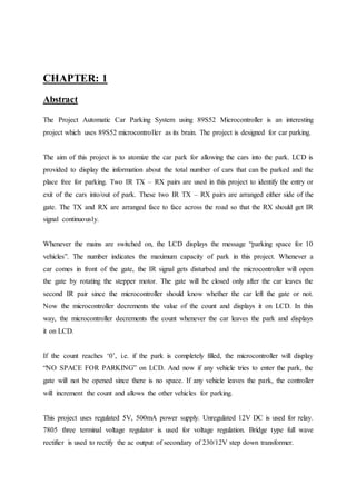 Automatic car parking system with and without password report | DOCX