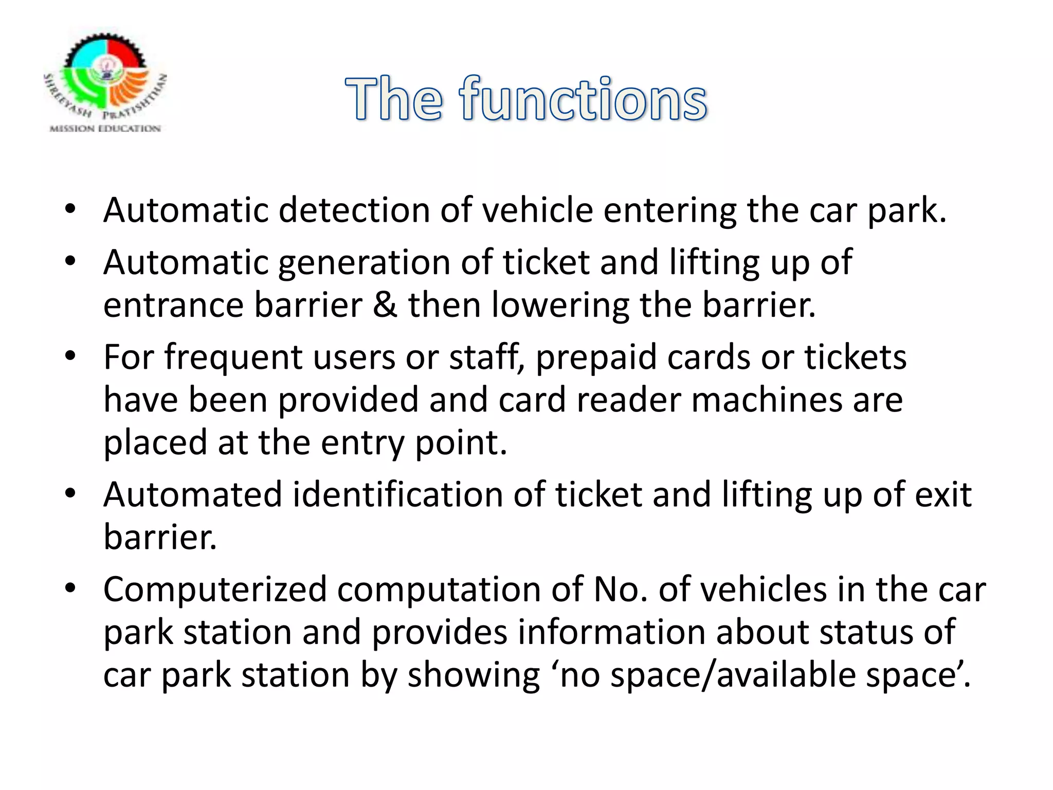 Automatic car park system 2020 | PPTX