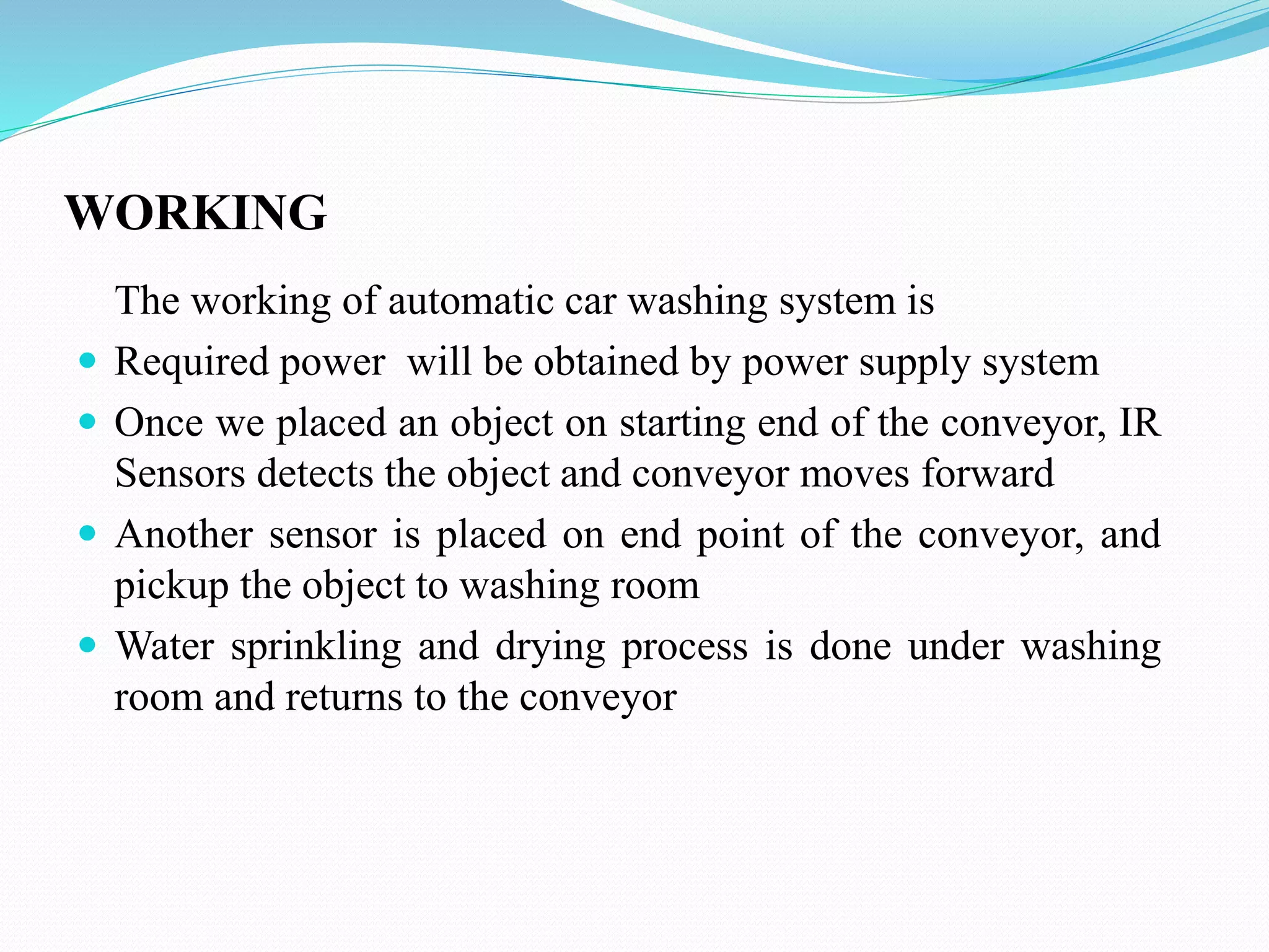 Automatic car washing system | PPTX