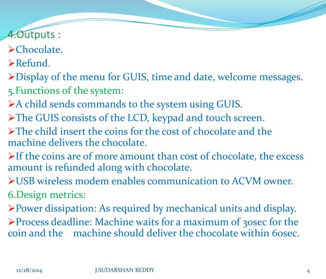 Automatic chocolate vending machine using mucos rtos ppt | PPTX | Operating Systems | Computer ...