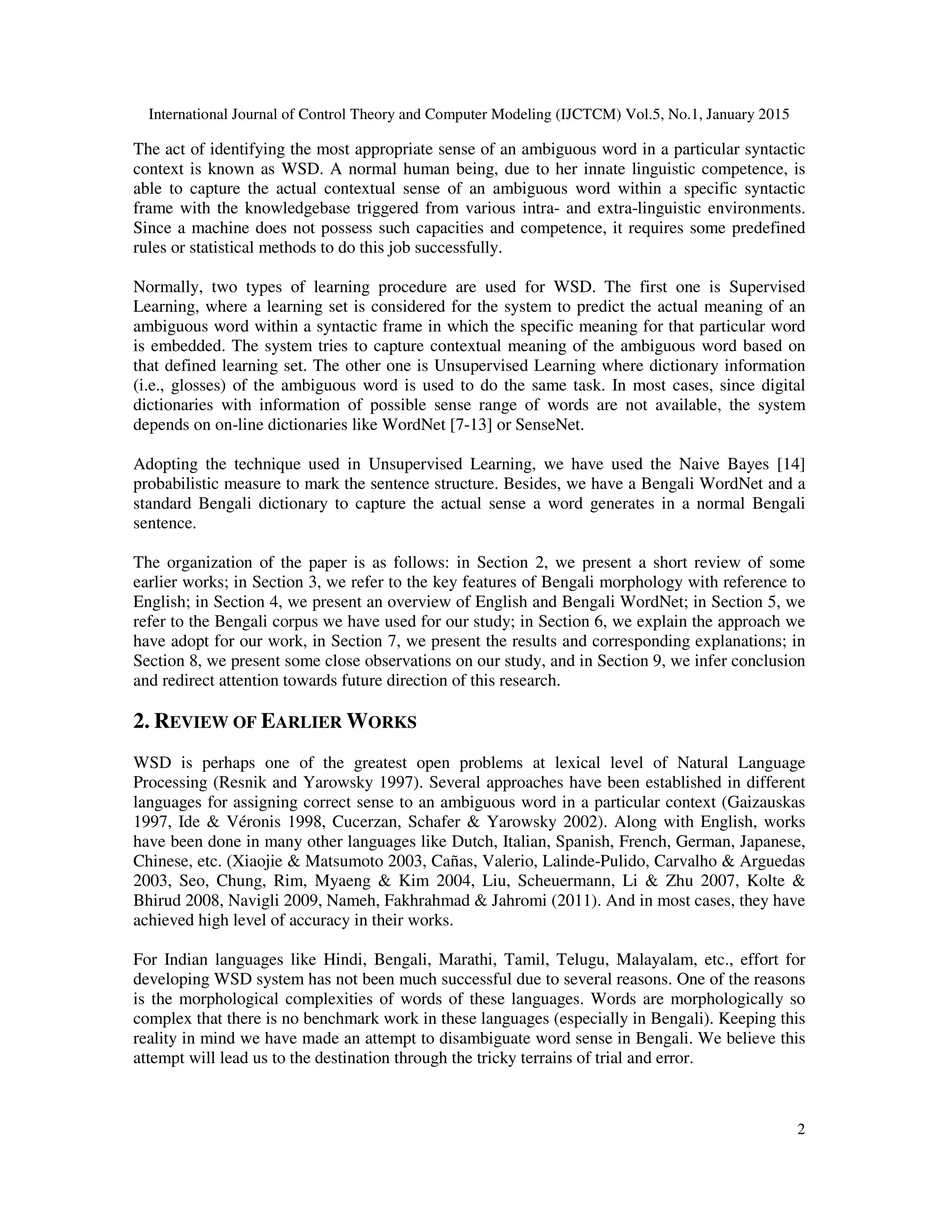Automatic classification of bengali sentences based on sense ...